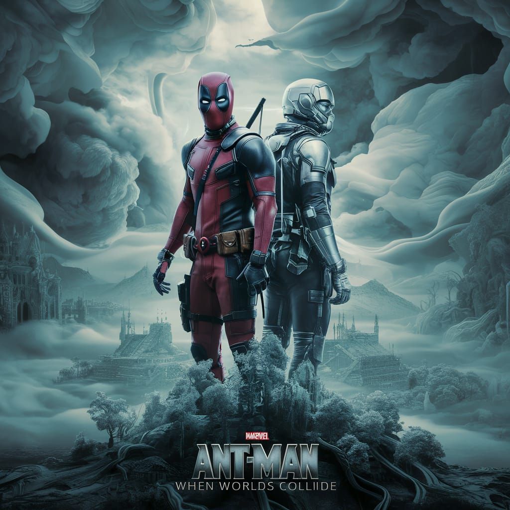 movie poster "Deadpool and Antman: When Worlds Collide" - AI Generated ...