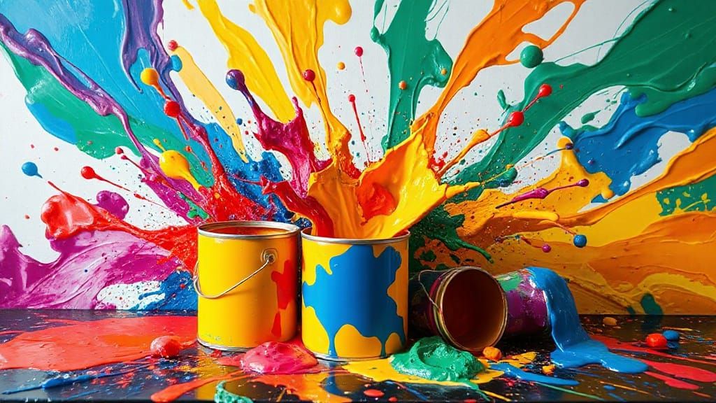 Exploding paint cans. - Dazzling Abstract Explosion of Color...
