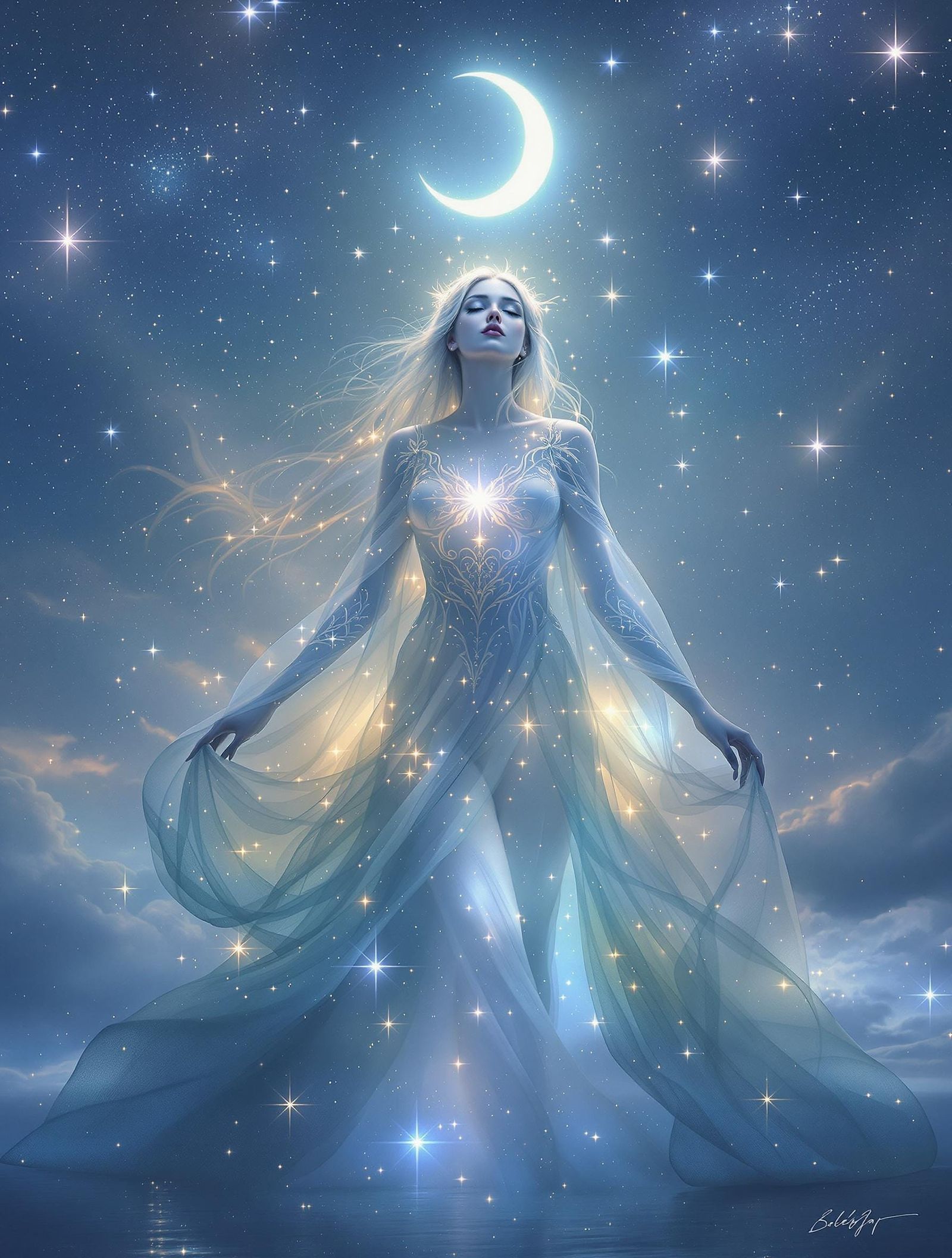 Selûne, the D&D goddess - Ethereal Goddess of the Moon in Ce...