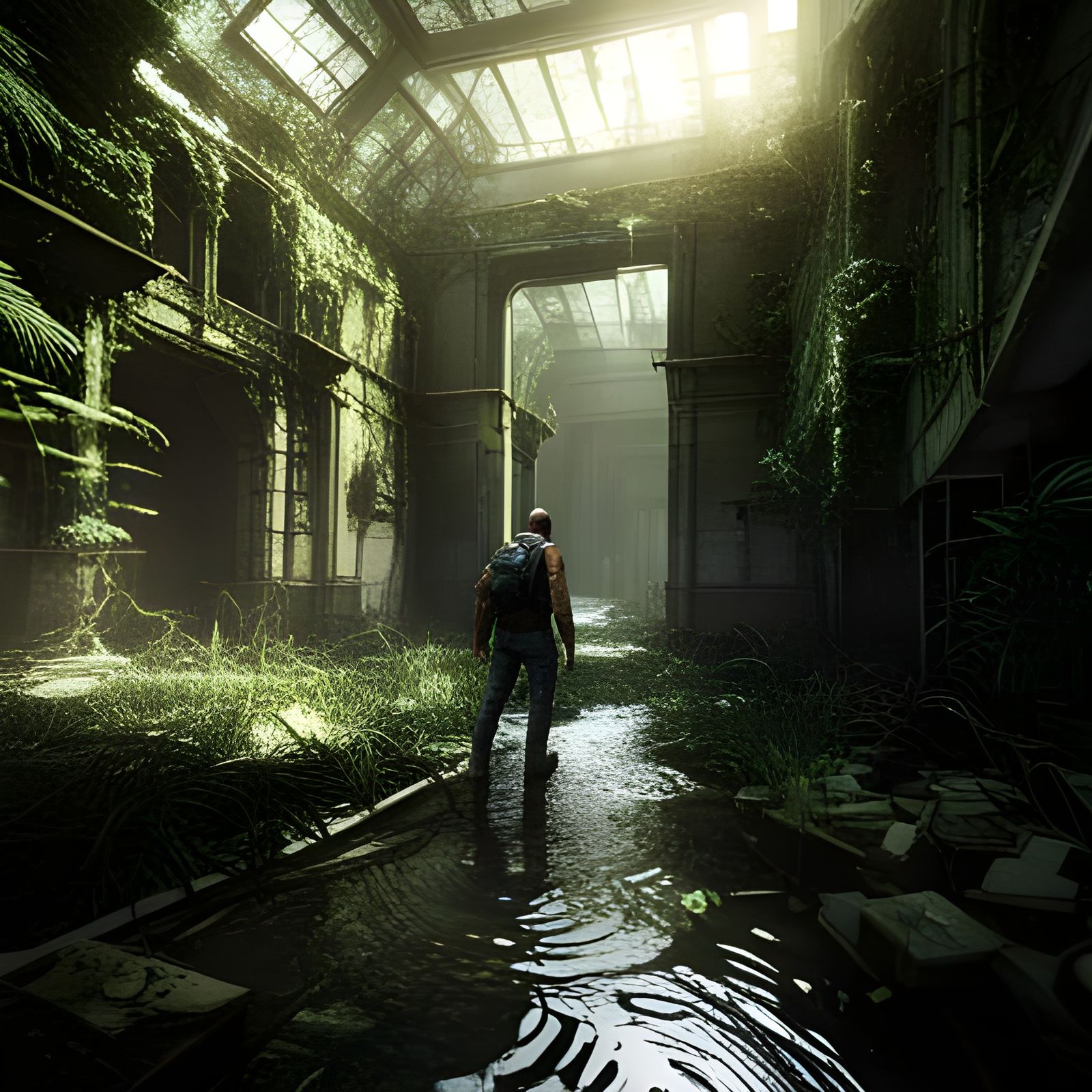 exploring the ruins - AI Generated Artwork - NightCafe Creator