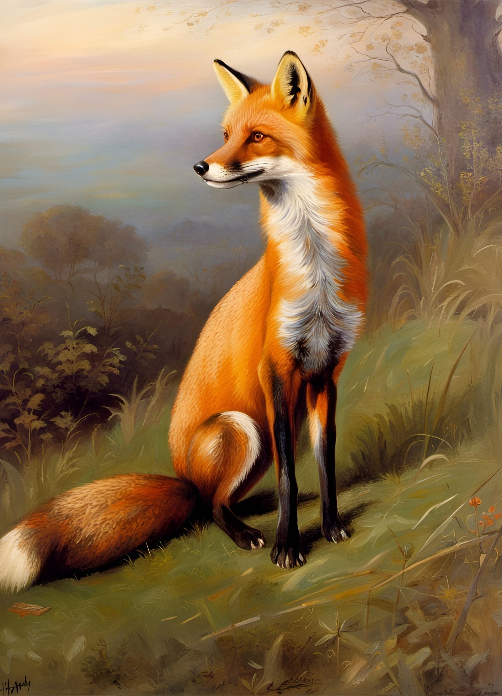 Fox in landscape - AI Generated Artwork - NightCafe Creator