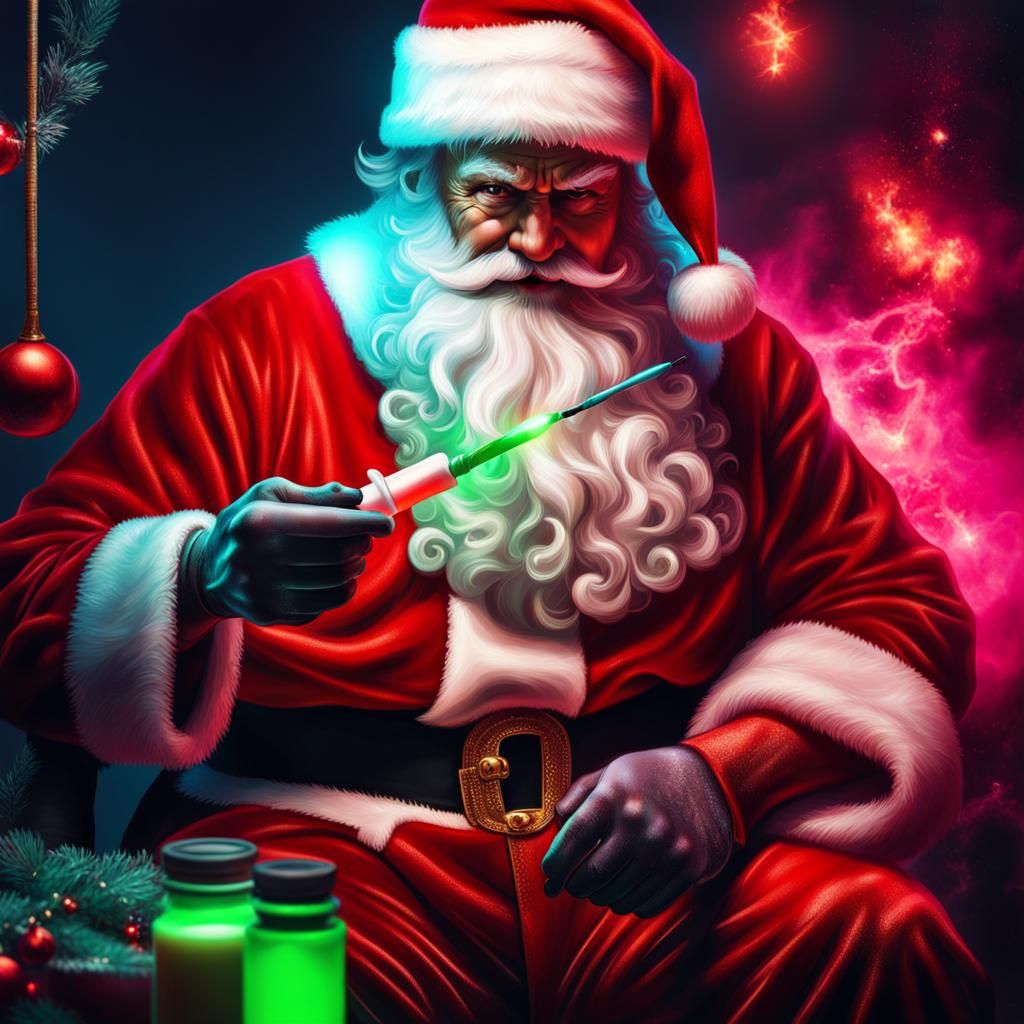 Santa doing drugs - AI Generated Artwork - NightCafe Creator