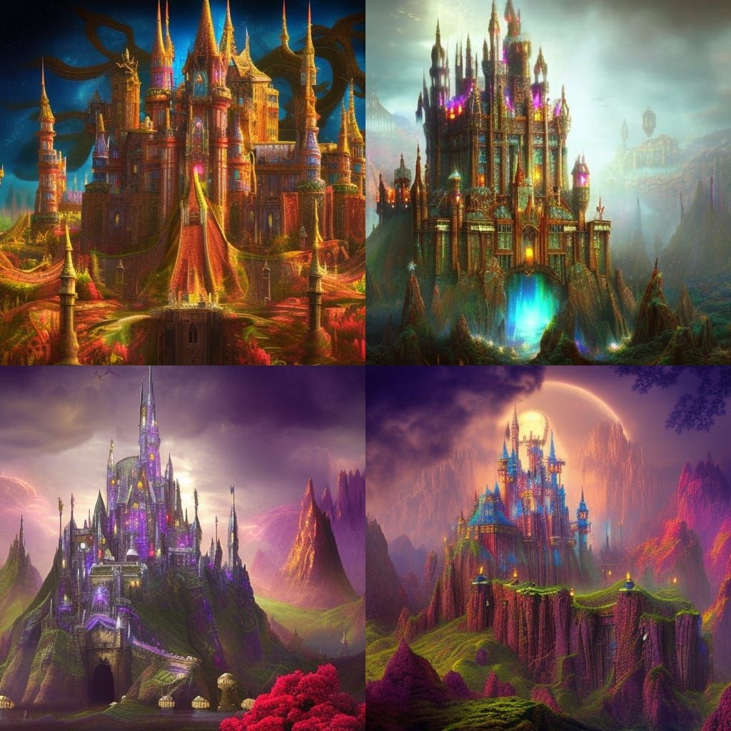 Psychedelic Fantasy Castle - AI Generated Artwork - NightCafe Creator