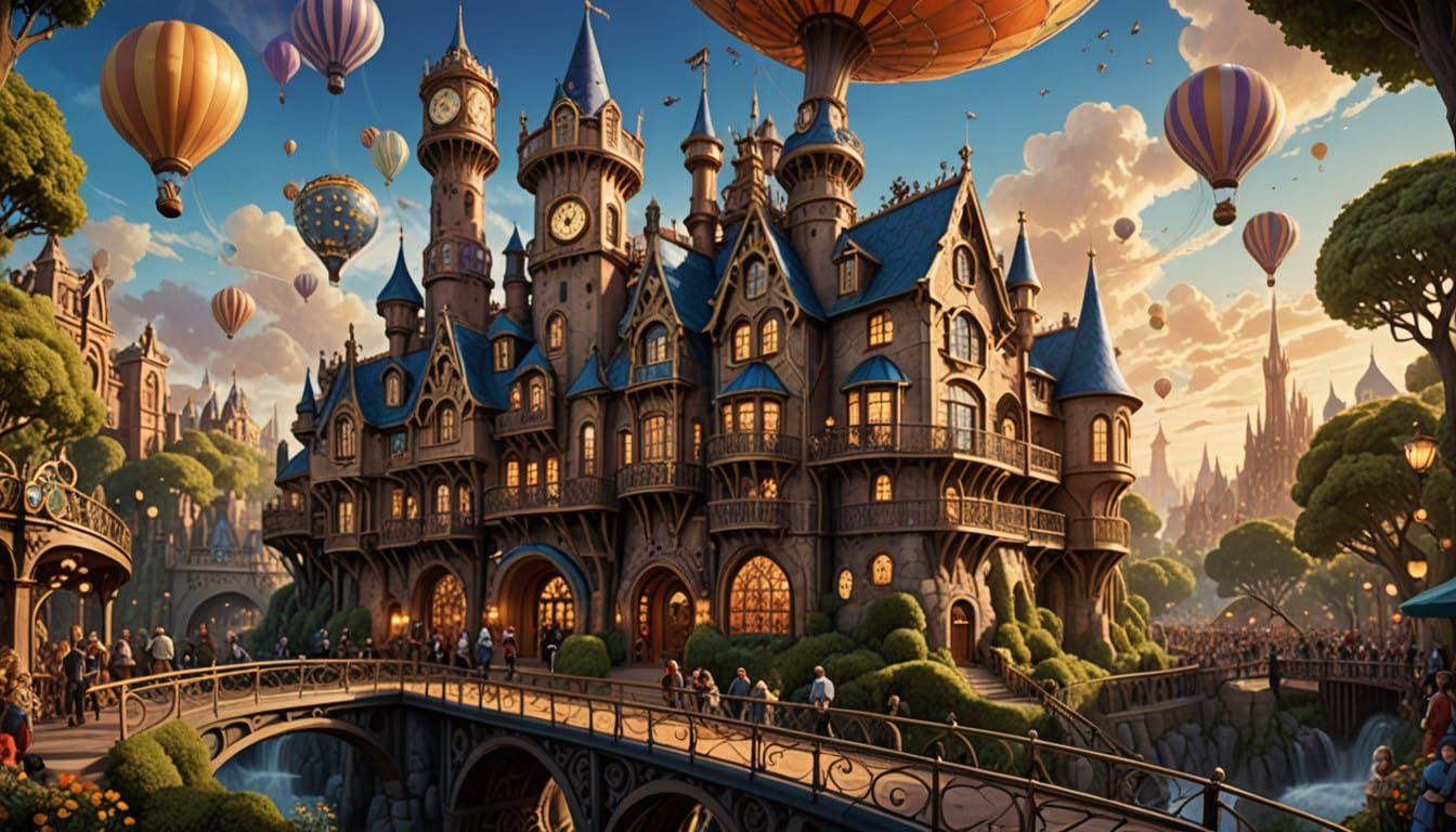 Whimsical Roald Dahl Inspired Theme Park Ride - AI Art