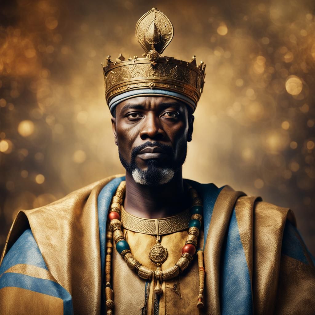 Regal portrait of Mansa Musa, Emperor of the Mali Empire - AI Generated ...
