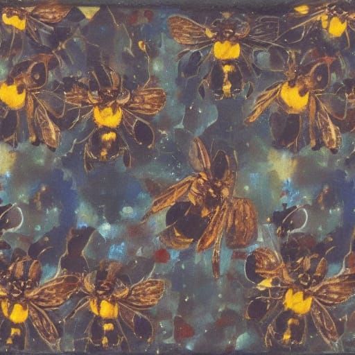 Vampire Bees in a Dark Romantic Style - AI Art