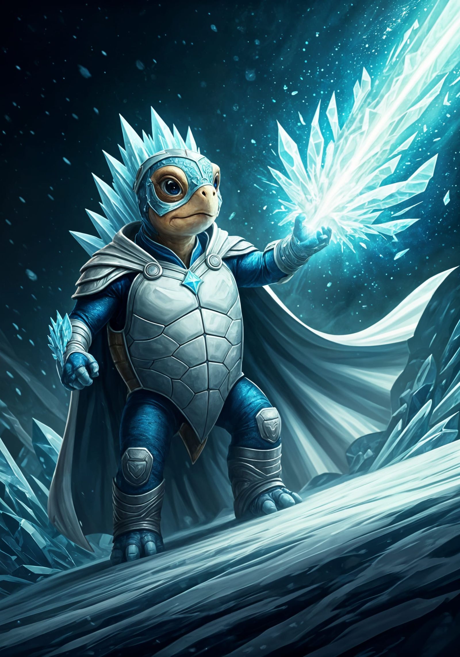 Superhero turtle: Arctic Freeze 🐢 - Cyberpunk Turtle Hero H...