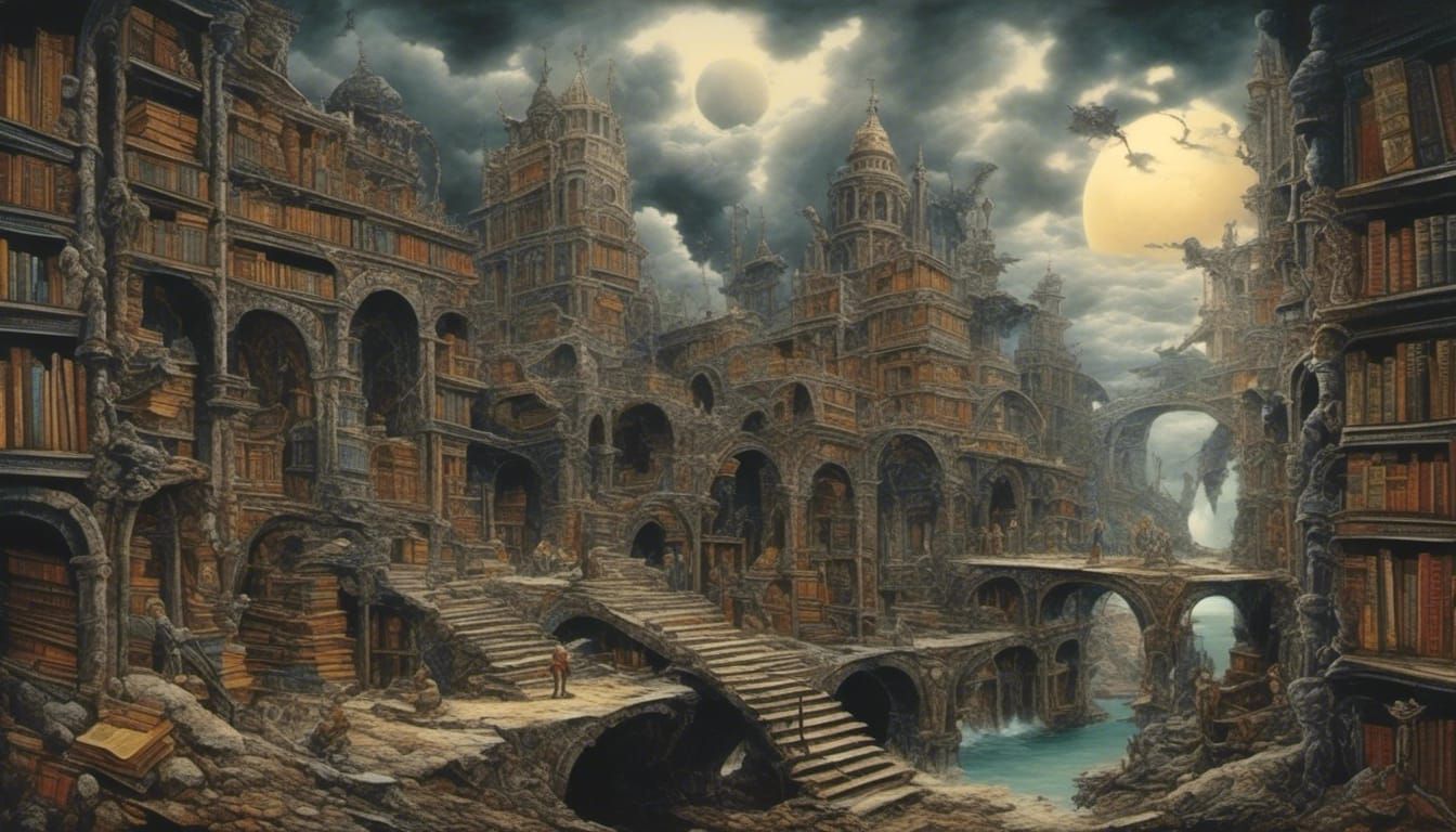Giant library 2 - AI Generated Artwork - NightCafe Creator
