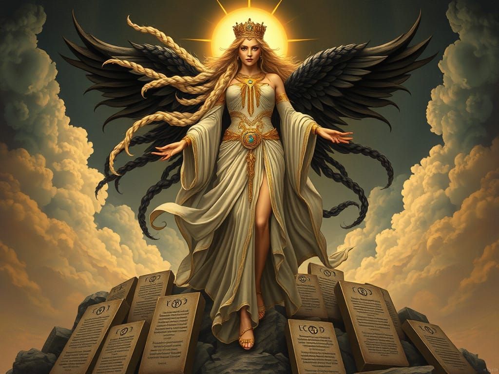 Majestic Goddess of Balance and Duality Reigns Sup... - AI Art