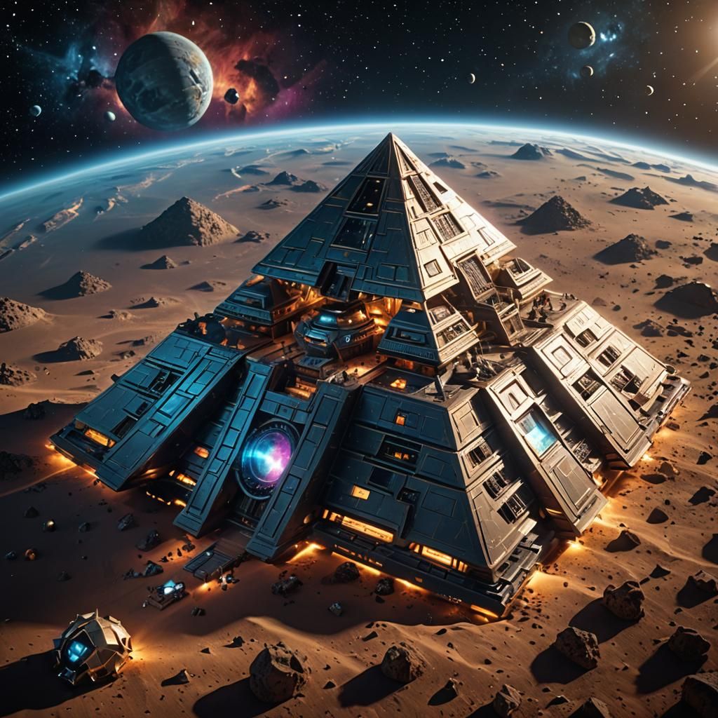 Pyramid Explorer Spaceship - AI Generated Artwork - NightCafe Creator