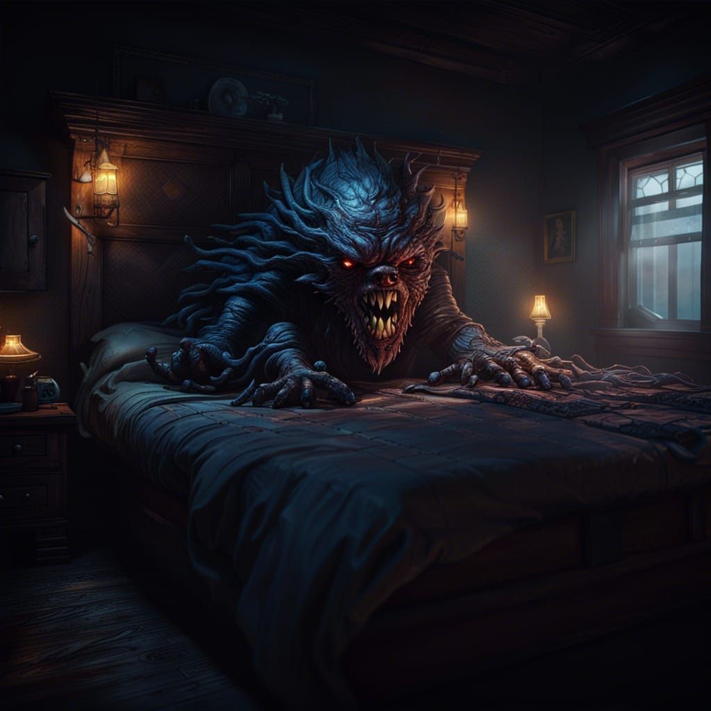 Nightmare monster waiting for you to go to bed - AI Generated Artwork ...