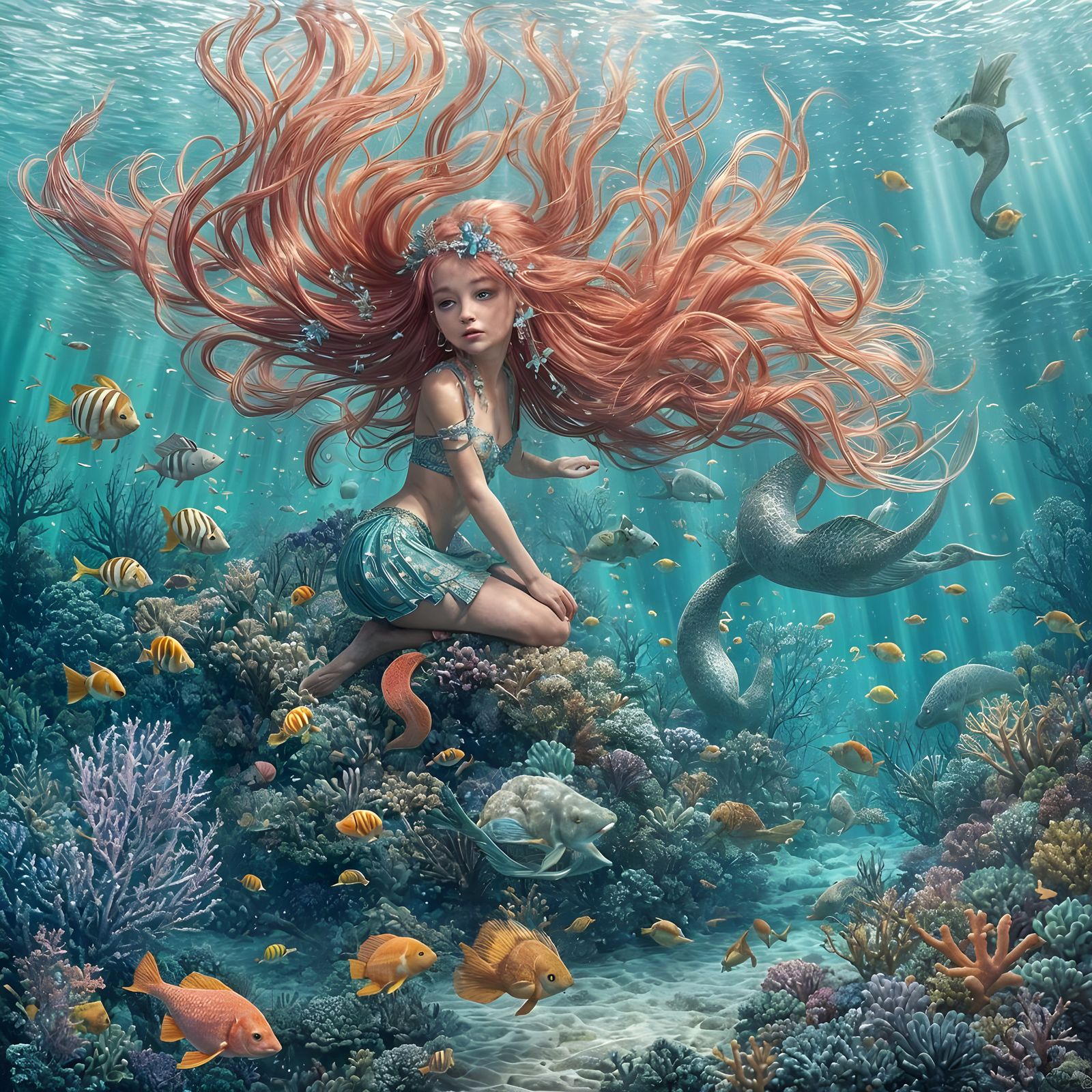 Underwater Realm of Enchanted Mermaids in Vibrant ... - AI Art