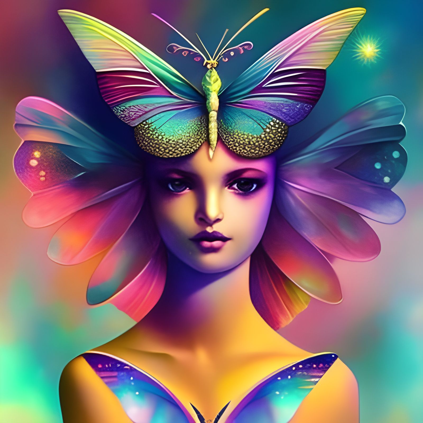 Prismatic Butterfly Goddess (SD v2.0) - AI Generated Artwork ...