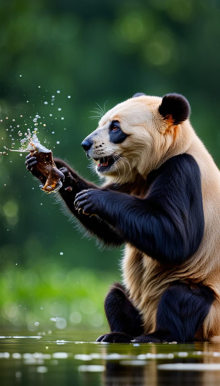 Faces of panda and cat mixed - AI Generated Artwork - NightCafe Creator