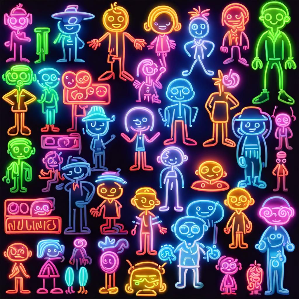 Neon People Collection - AI Generated Artwork - NightCafe Creator