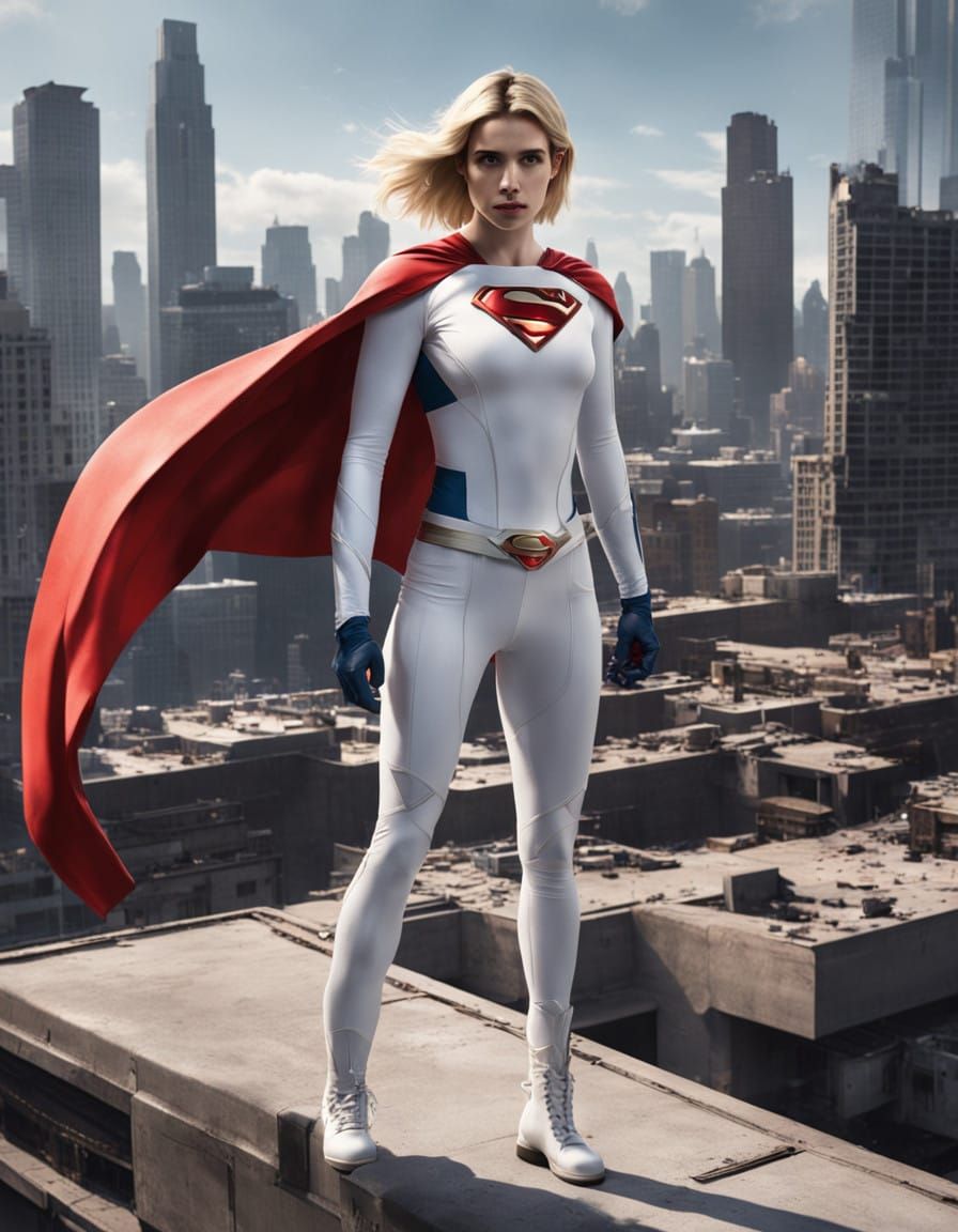 Sleek Superheroine Power Girl Kara Zor-L in Energe... - AI Art