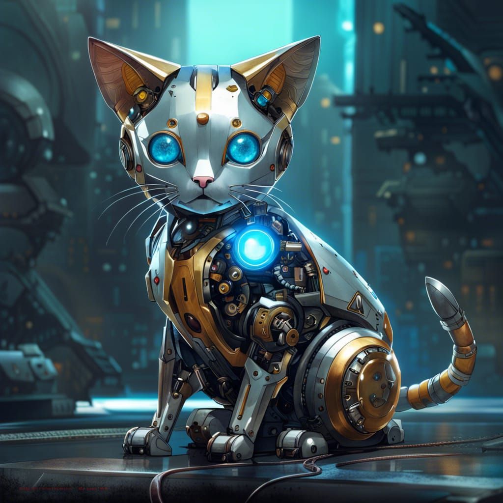 Robot Cat (More Robot Pet Concepts in Desc) - AI Generated Artwork ...