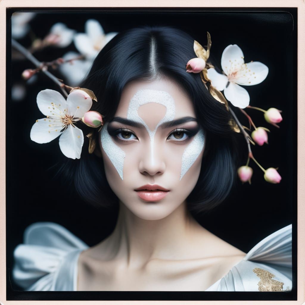 Ethereal Retro Futuristic Portrait in Dual States - AI Art