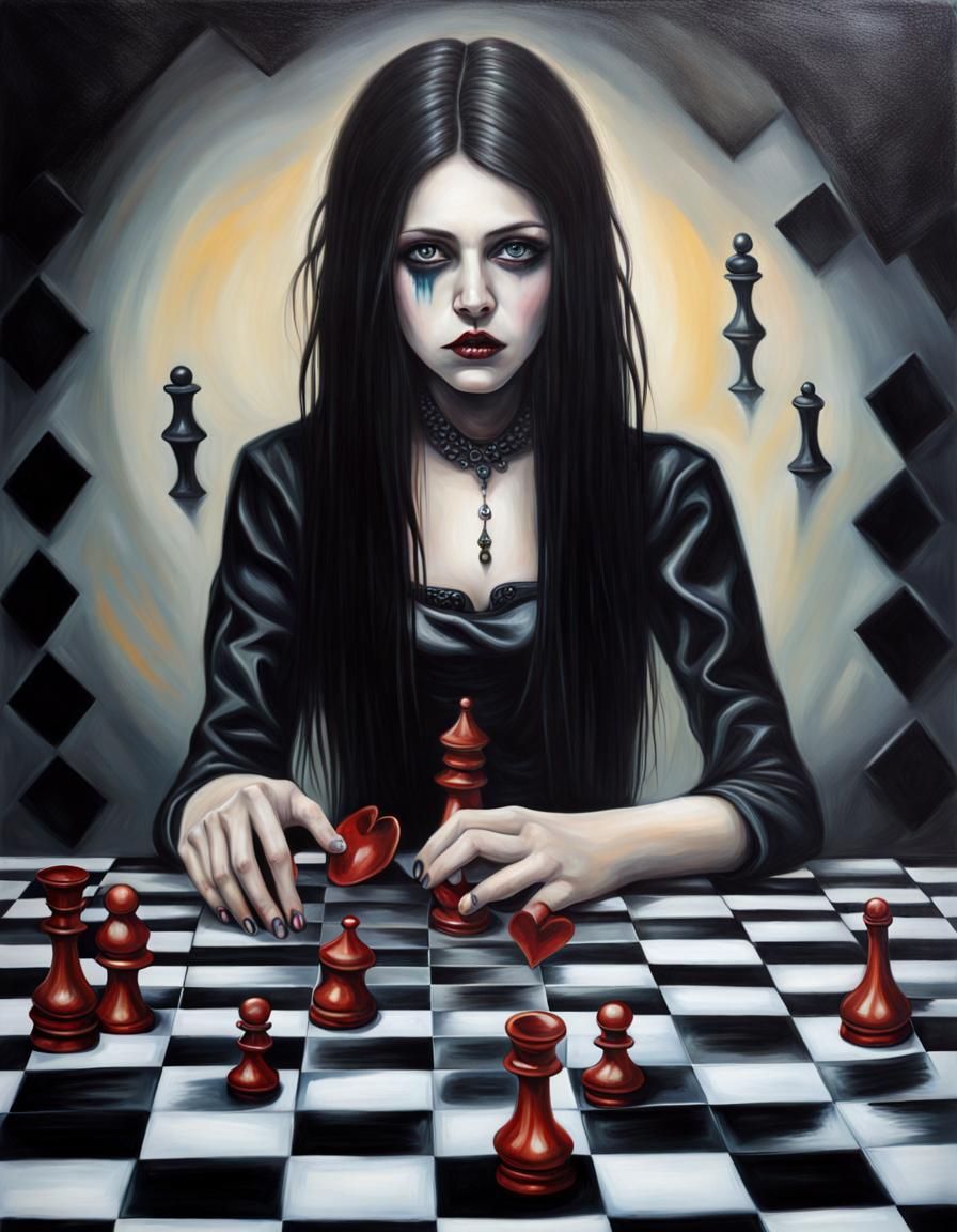 Red Queen, Black Queen - AI Generated Artwork - NightCafe Creator