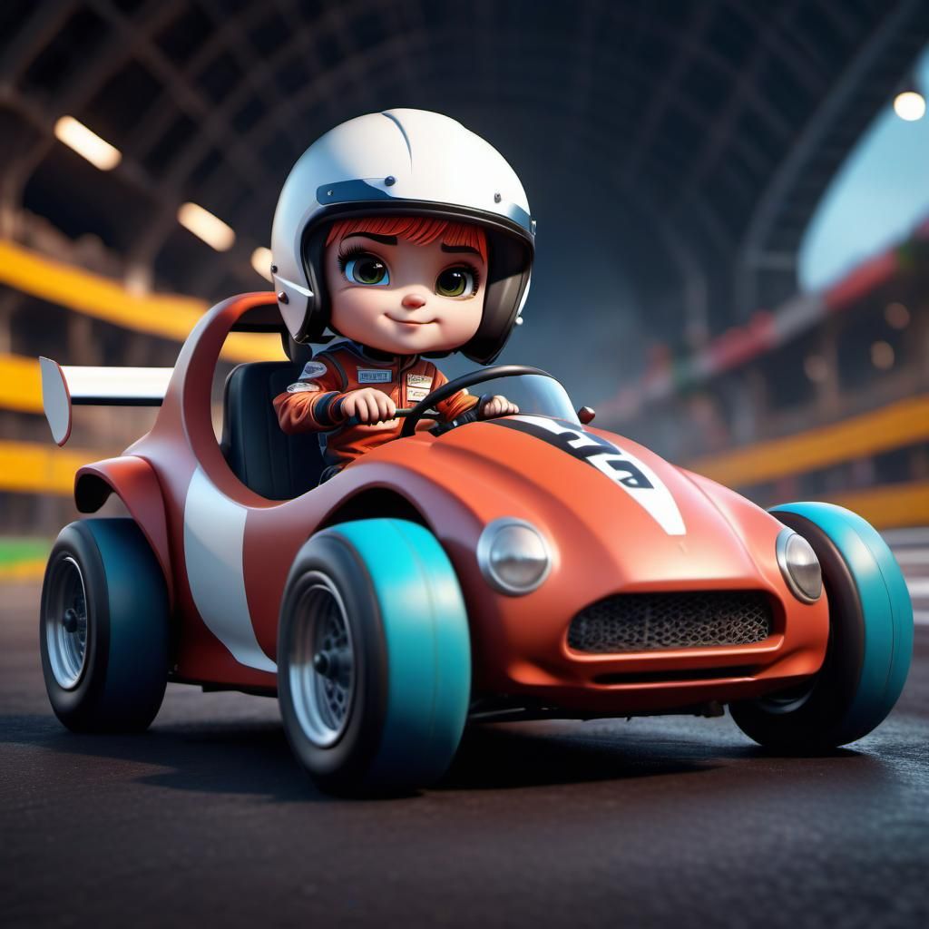 Chibi racing car driver - AI Generated Artwork - NightCafe Creator