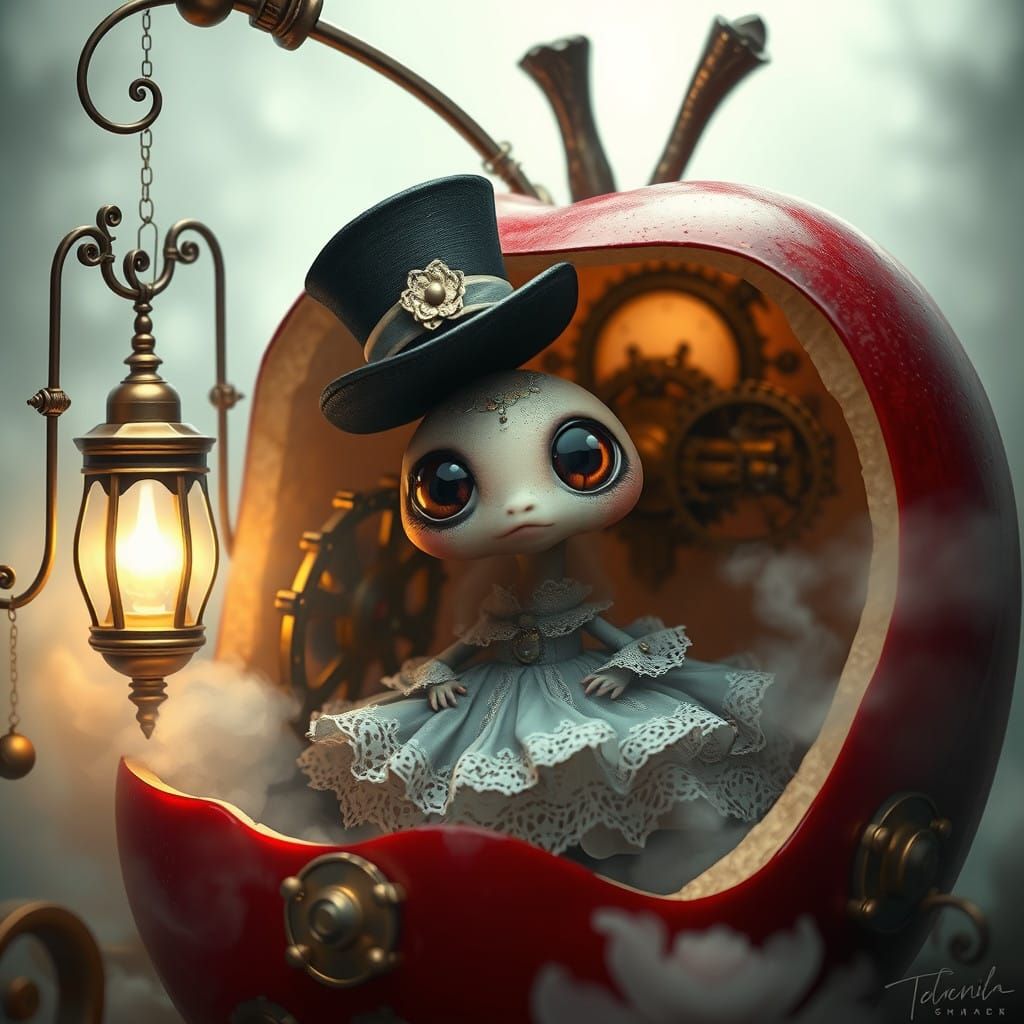 Mss Worm's house - Whimsical Worm in Steampunk Parlor