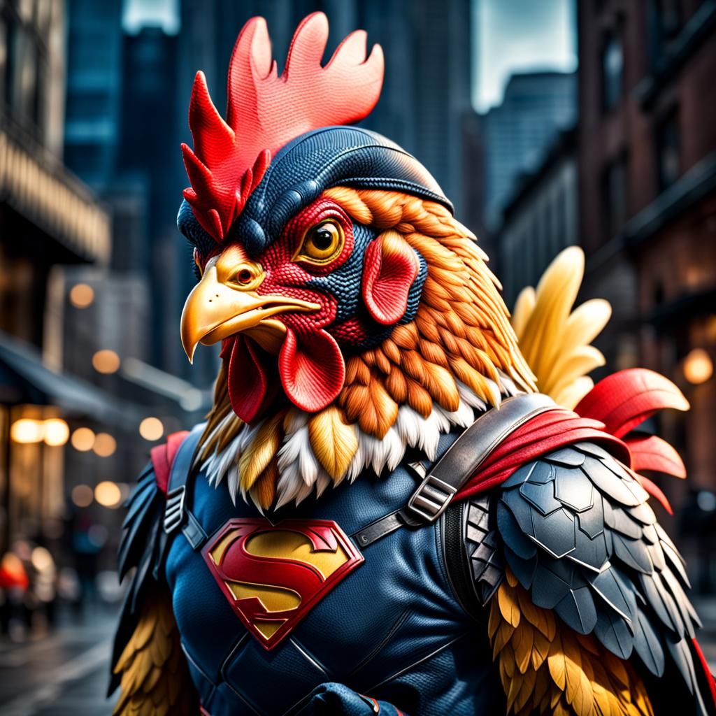 Super Hero Chicken in Costume - AI Generated Artwork - NightCafe Creator