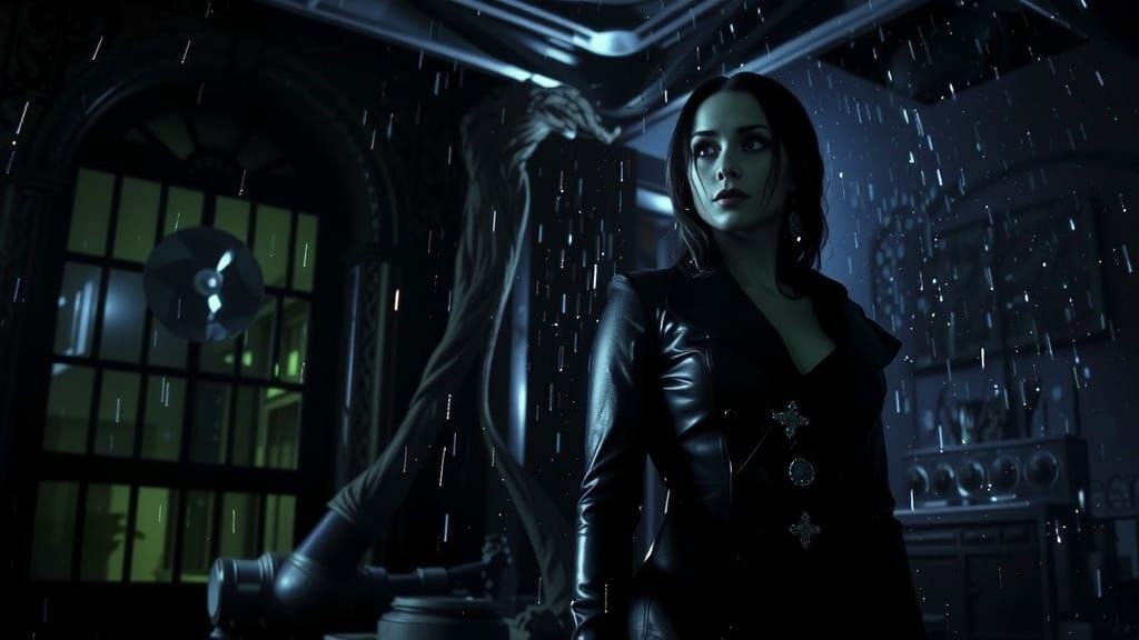 Gothic in the Rain - Gothic Beauty in Rainy Twilight