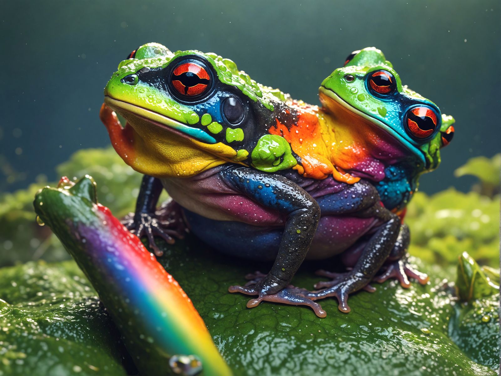 Rainbow Frogs 8K By Bruno Liljefors, Asher Brown Durand - AI Generated ...