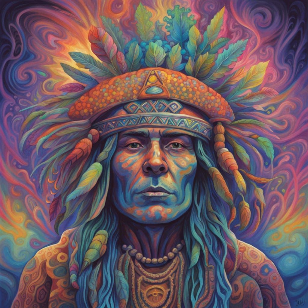Psychedelic shaman - AI Generated Artwork - NightCafe Creator