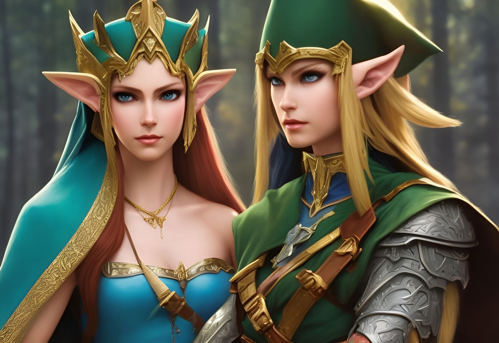 Zelda & Androgynous Link - AI Generated Artwork - NightCafe Creator