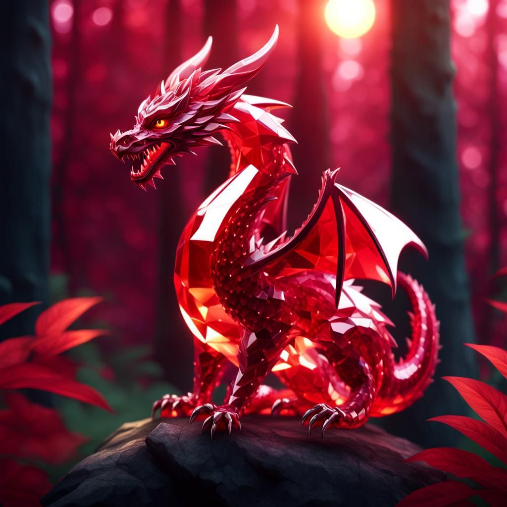 Ruby dragon - AI Generated Artwork - NightCafe Creator