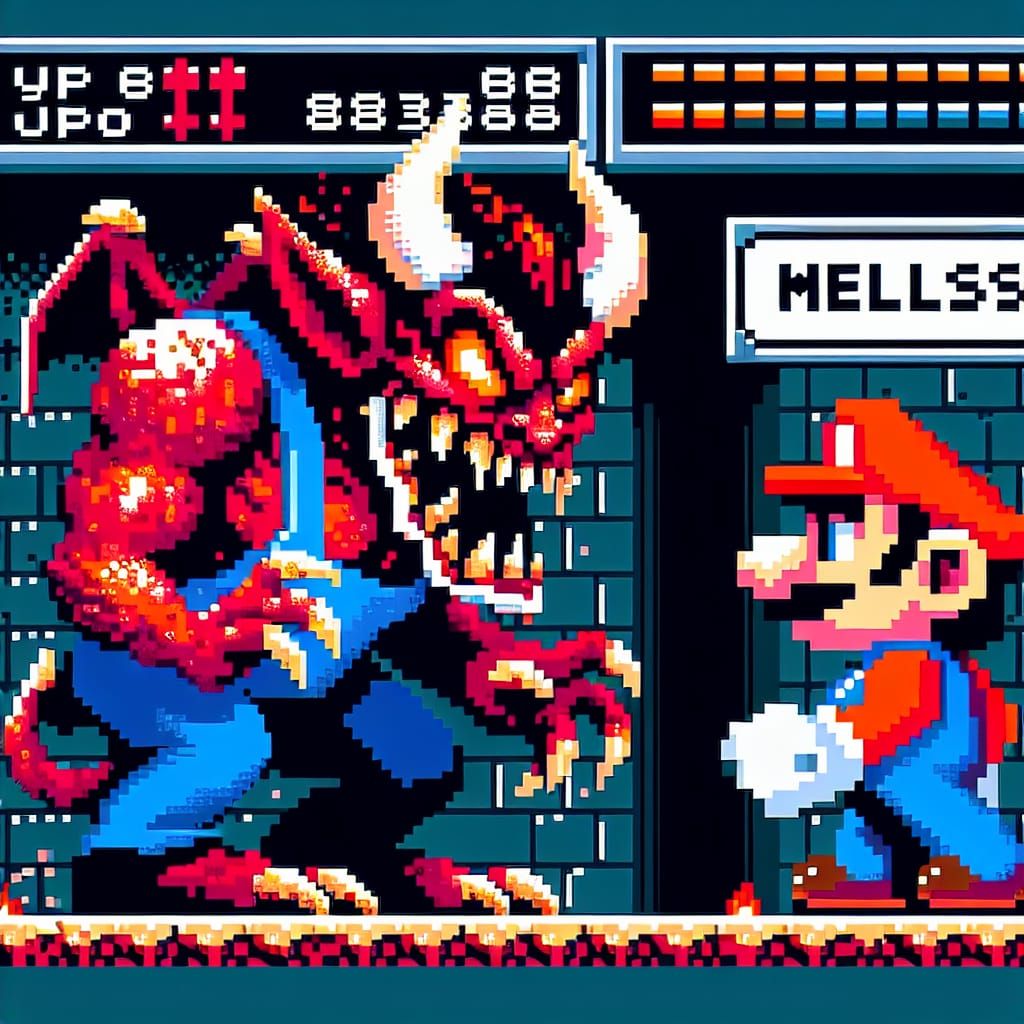 Super Mario Vs. Satan - AI Generated Artwork - NightCafe Creator