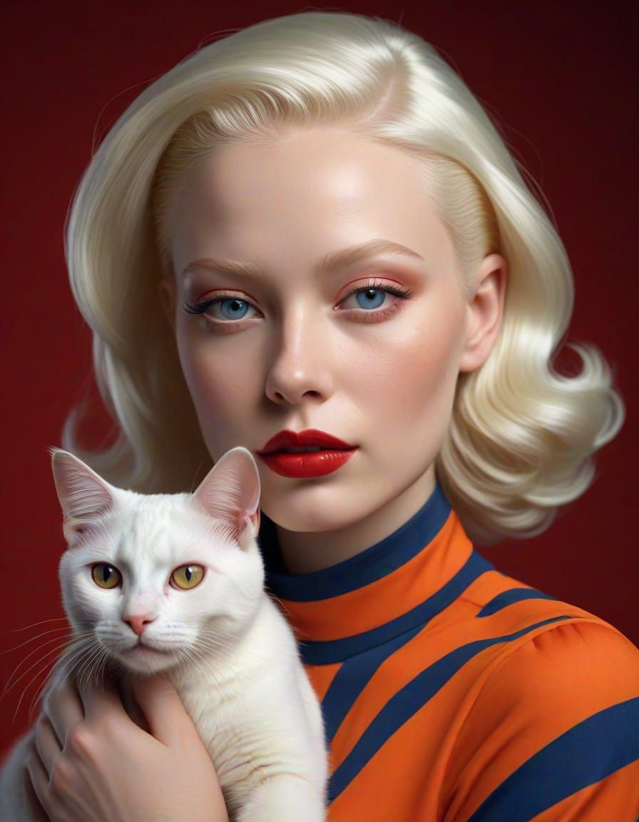 model with cat - model with cat