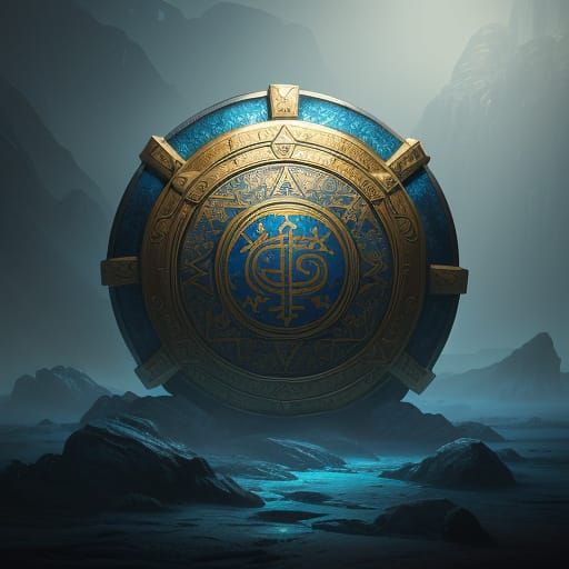 Shields - Fantasy Shield with Mystical Runes and Symbols in ...