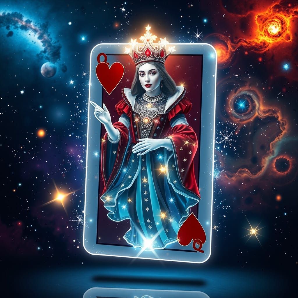 The Queen of Hearts card - Cosmic Queen of Hearts Transform...