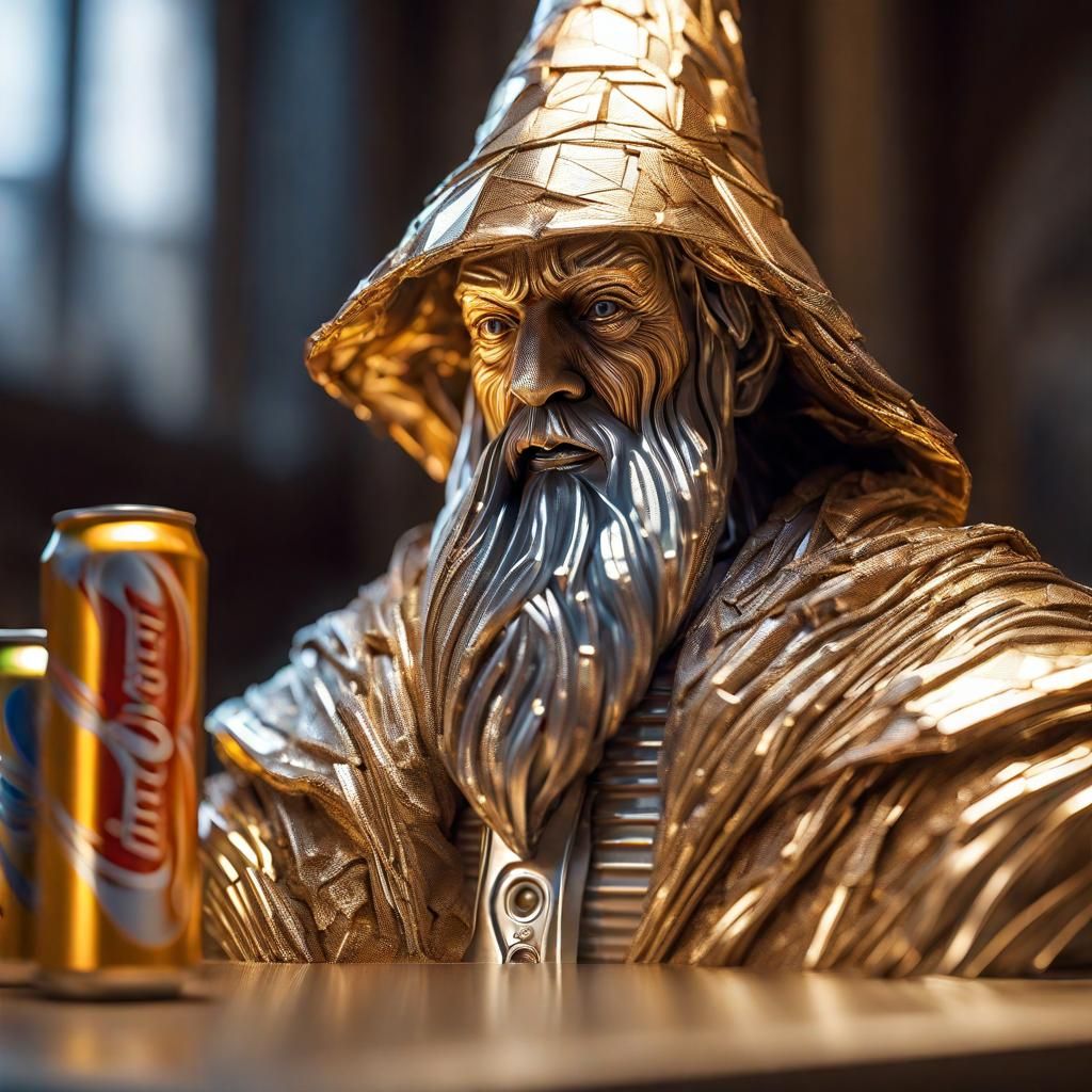 Beer Can Wizard Bust - AI Generated Artwork - NightCafe Creator