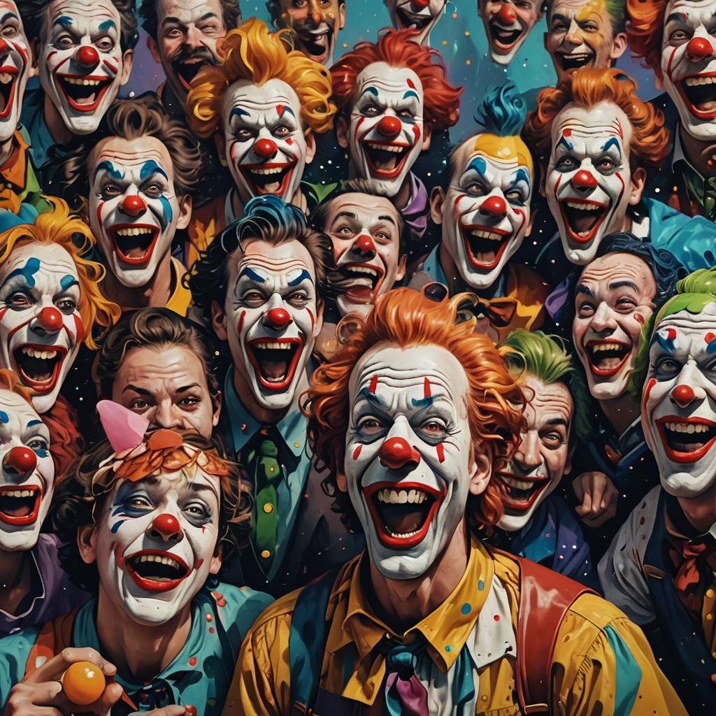 A group of people clowning around - AI Generated Artwork - NightCafe ...