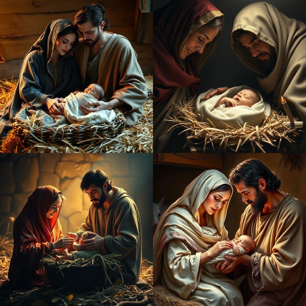 Surreal Birth of Baby Jesus in Realistic Mid Shot ... - AI Art