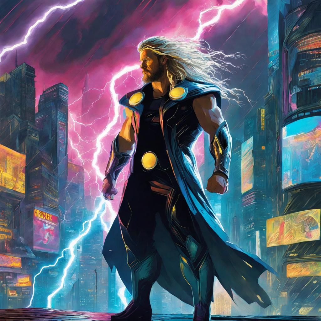 Cyberpunk Thor - AI Generated Artwork - NightCafe Creator