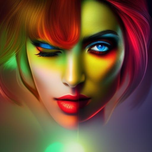 Two Face girl. - AI Generated Artwork - NightCafe Creator