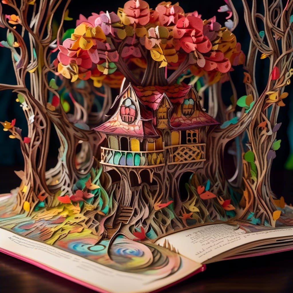 Treehouse papercraft - AI Generated Artwork - NightCafe Creator