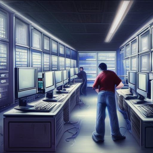 Computers in a Computer Store - AI Generated Artwork - NightCafe Creator