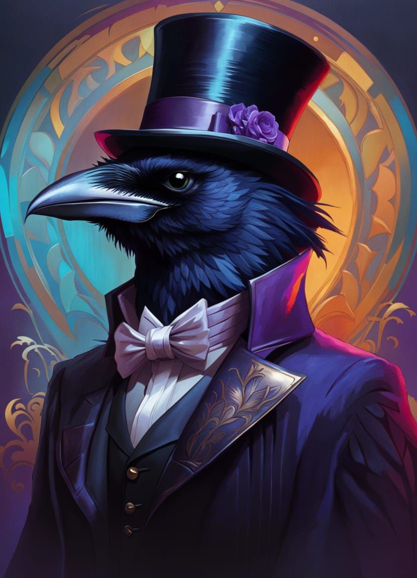 Dapper Raven - AI Generated Artwork - NightCafe Creator