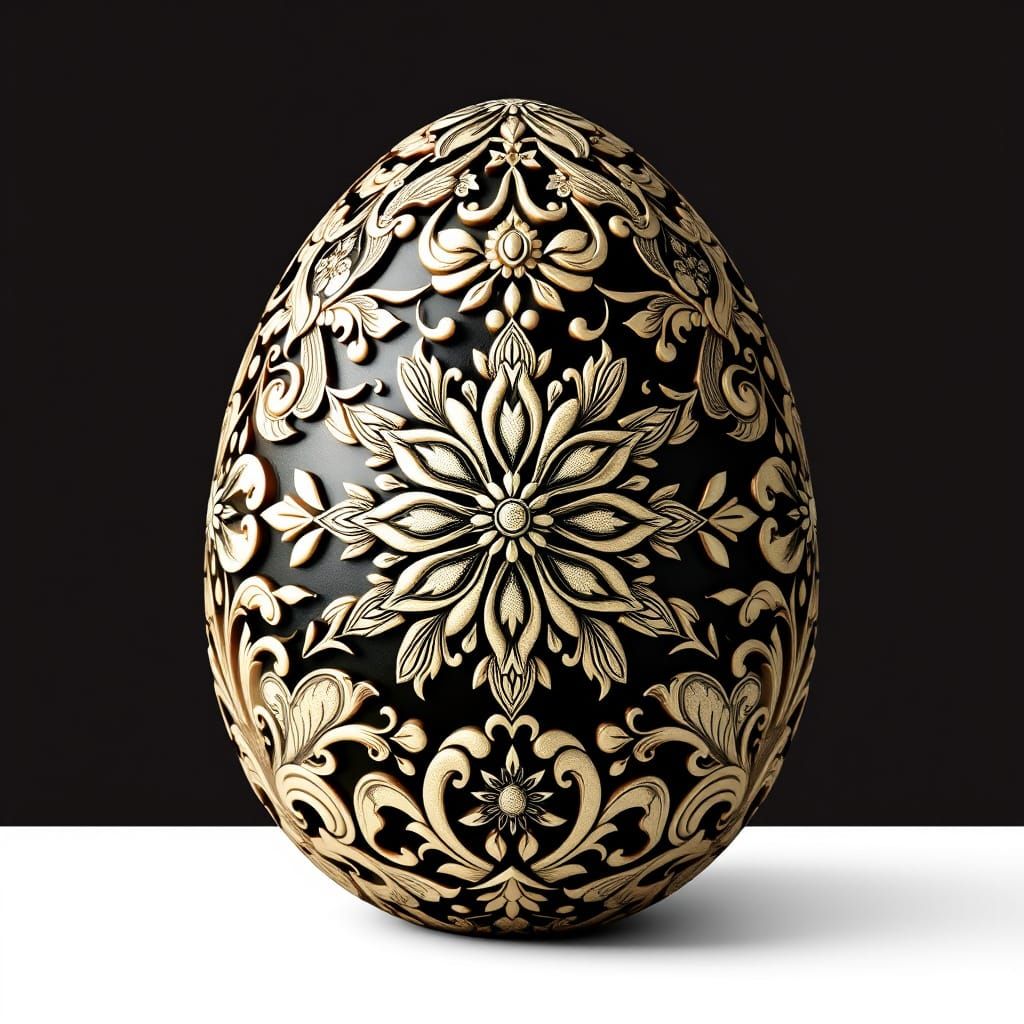 Intricately detailed egg design - Elegant Egg Design with In...