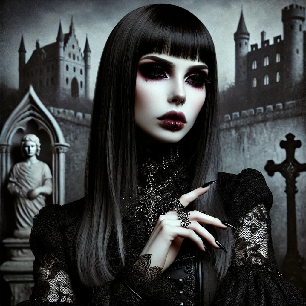 Woman Portrait of Gothic Elegance | DALL-E 3 AI image prompt in my ...