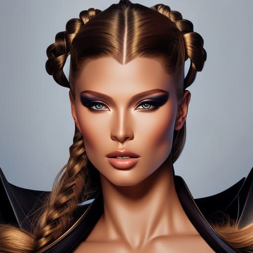 Hyper detailed photorealistic art of a fashion model on a magazine ...