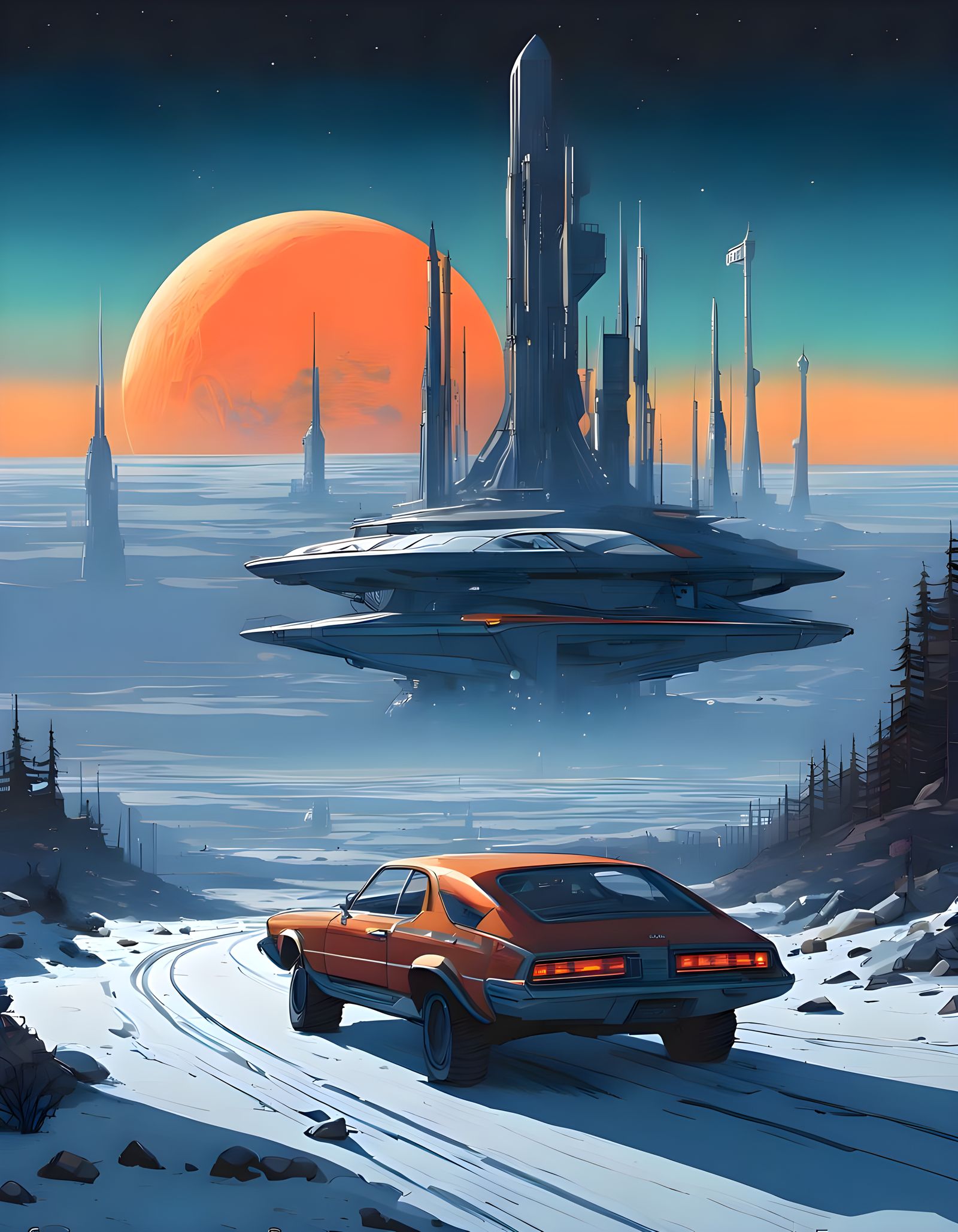 A beautiful masterpiece of a gorgeous gigantic intergalactic advanced futuristic technology ...