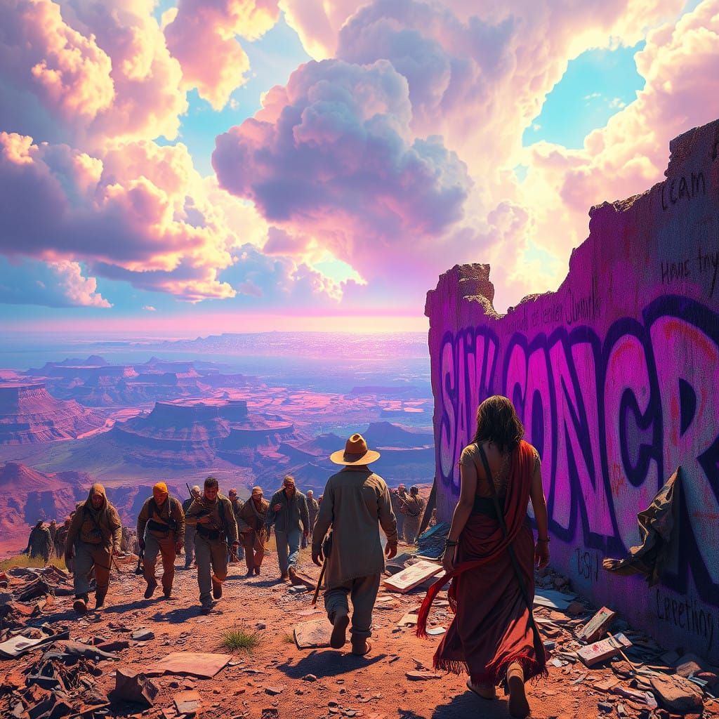 Epic Panorama of Hope and Despair in a Dystopian-U... - AI Art