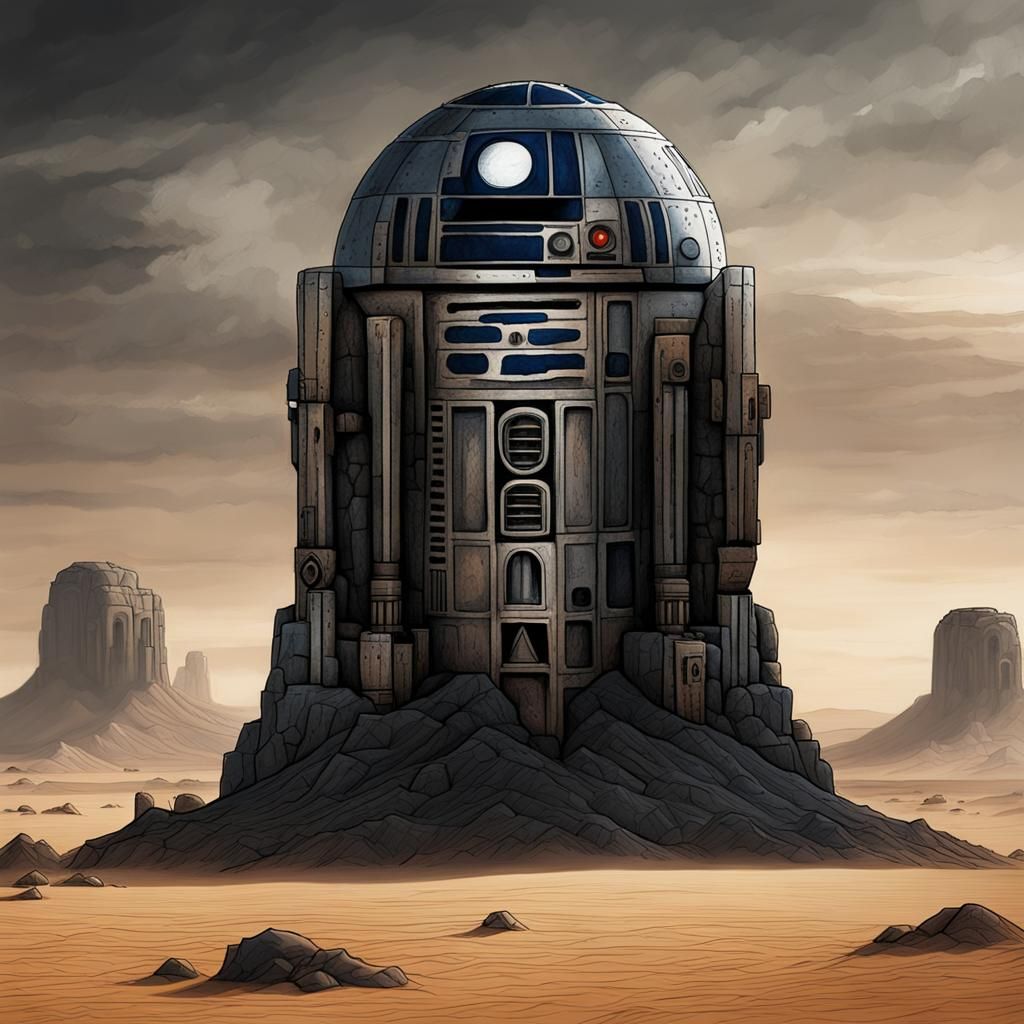 R2D2 in the desert. - AI Generated Artwork - NightCafe Creator
