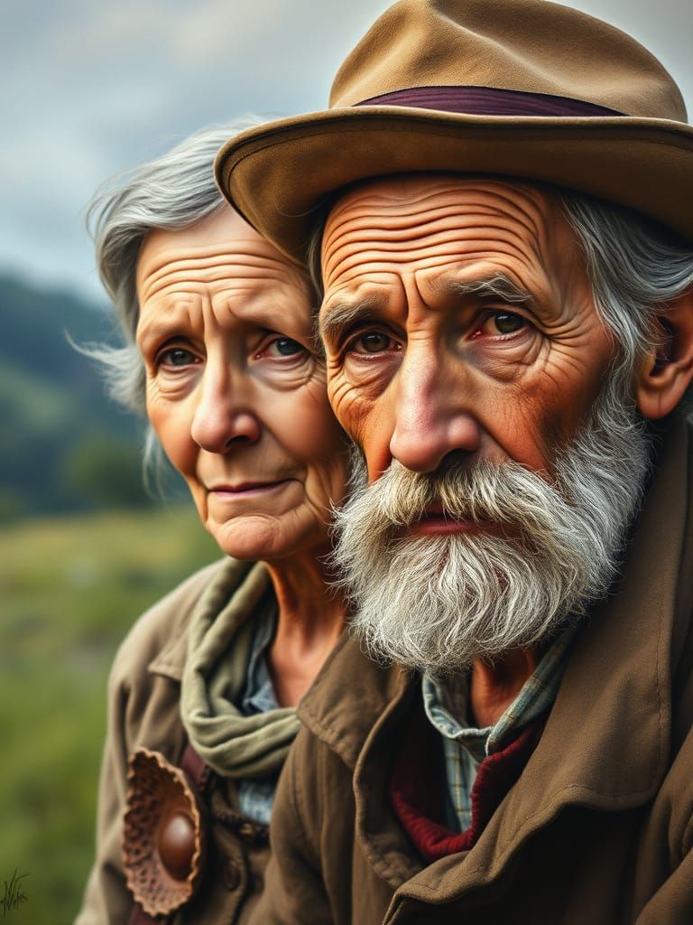 Color Portrait of an old Appalachian farmer couple early 1900s ...